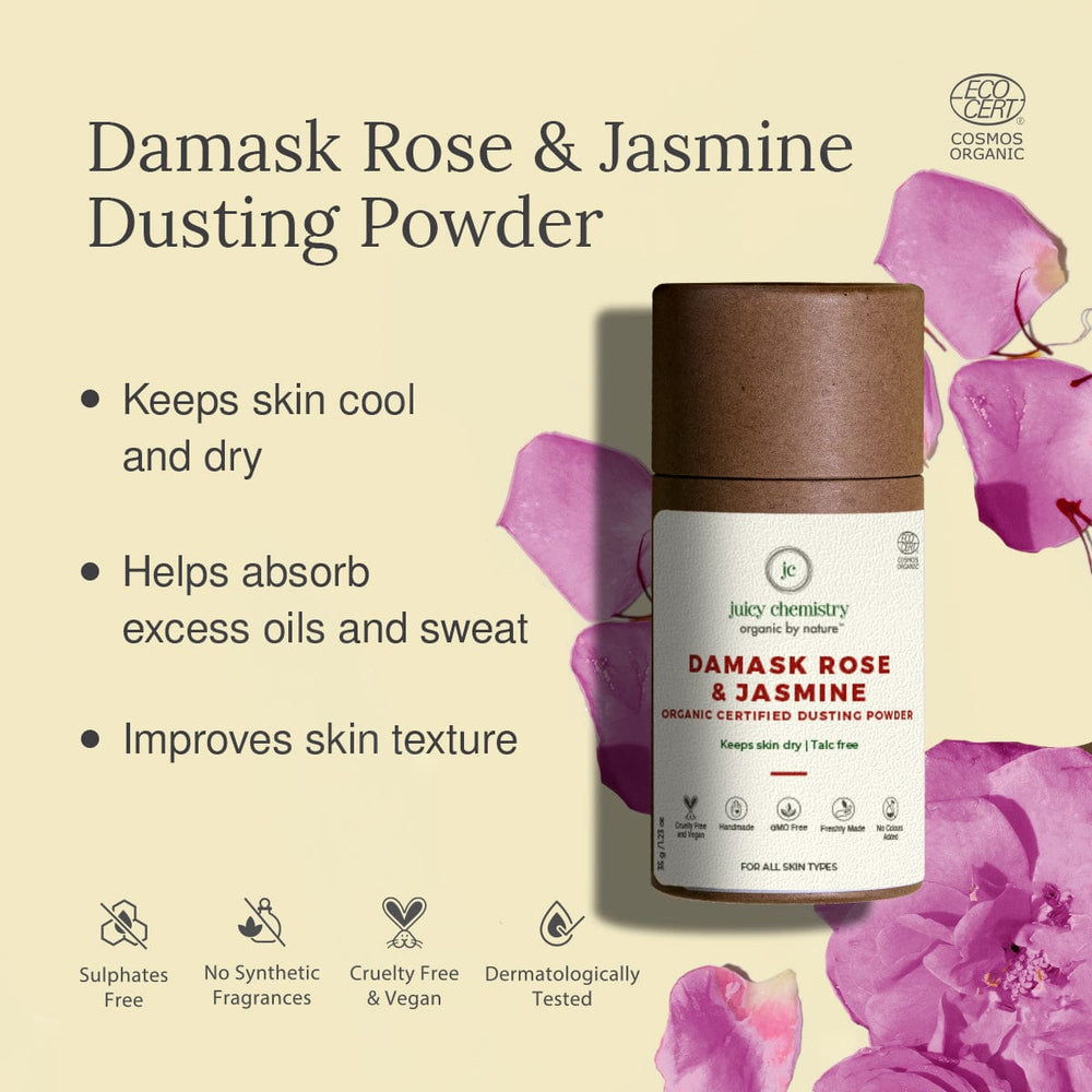 Damask Rose & Jasmine Organic Dusting Powder for Face Online