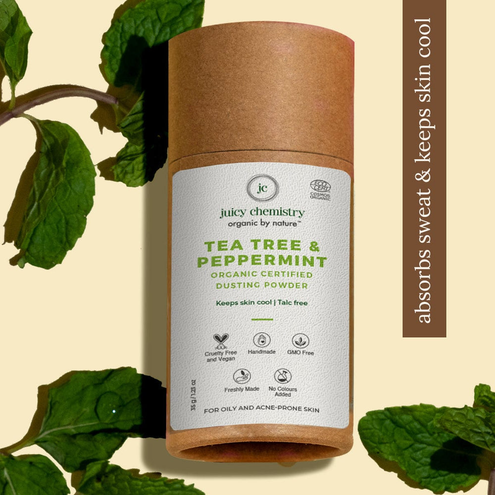 Tea Tree & Peppermint Organic Dusting Powder for Face & Body