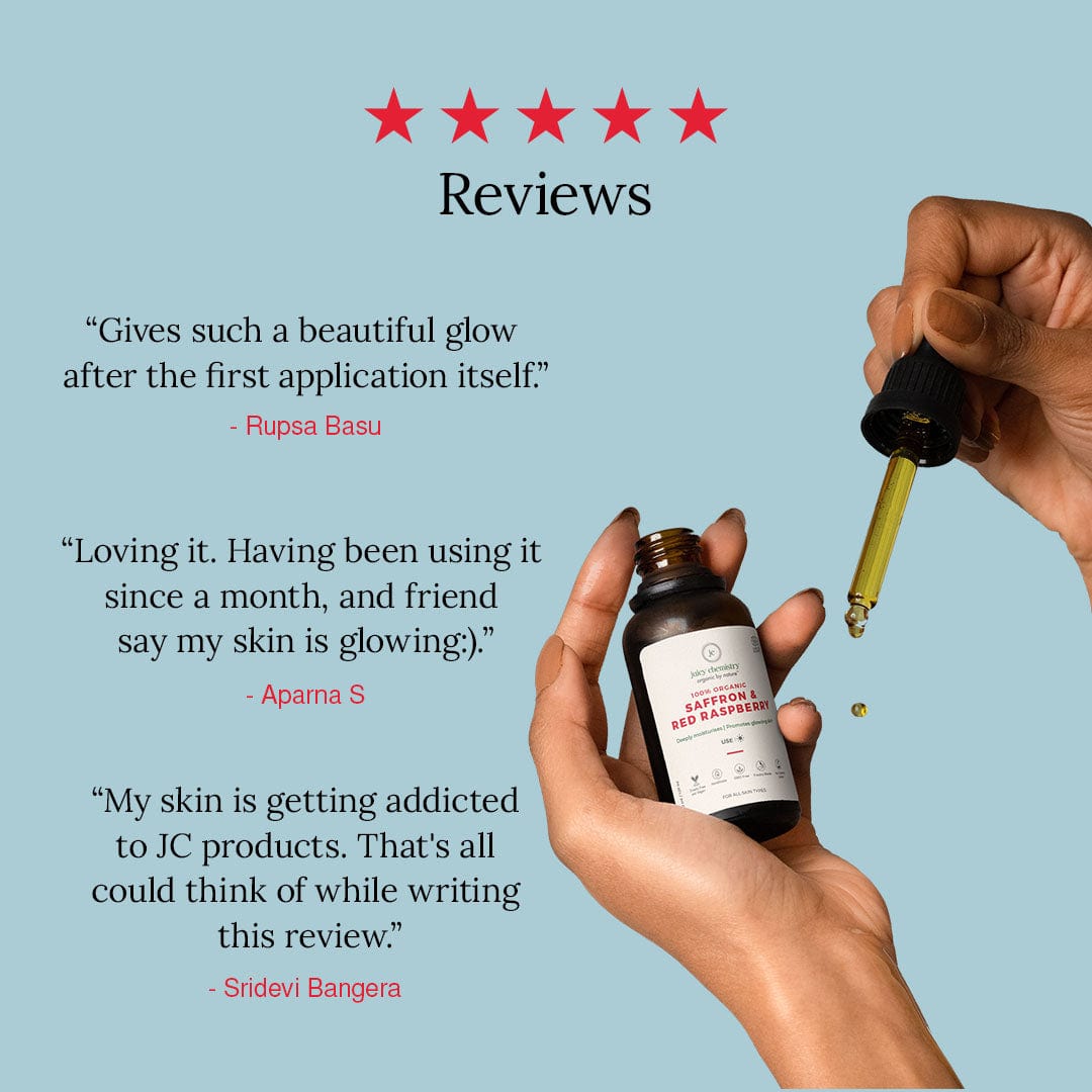 Organic Saffron (kesar) & Red Raspberry Face Oil for Skin Brightening ...