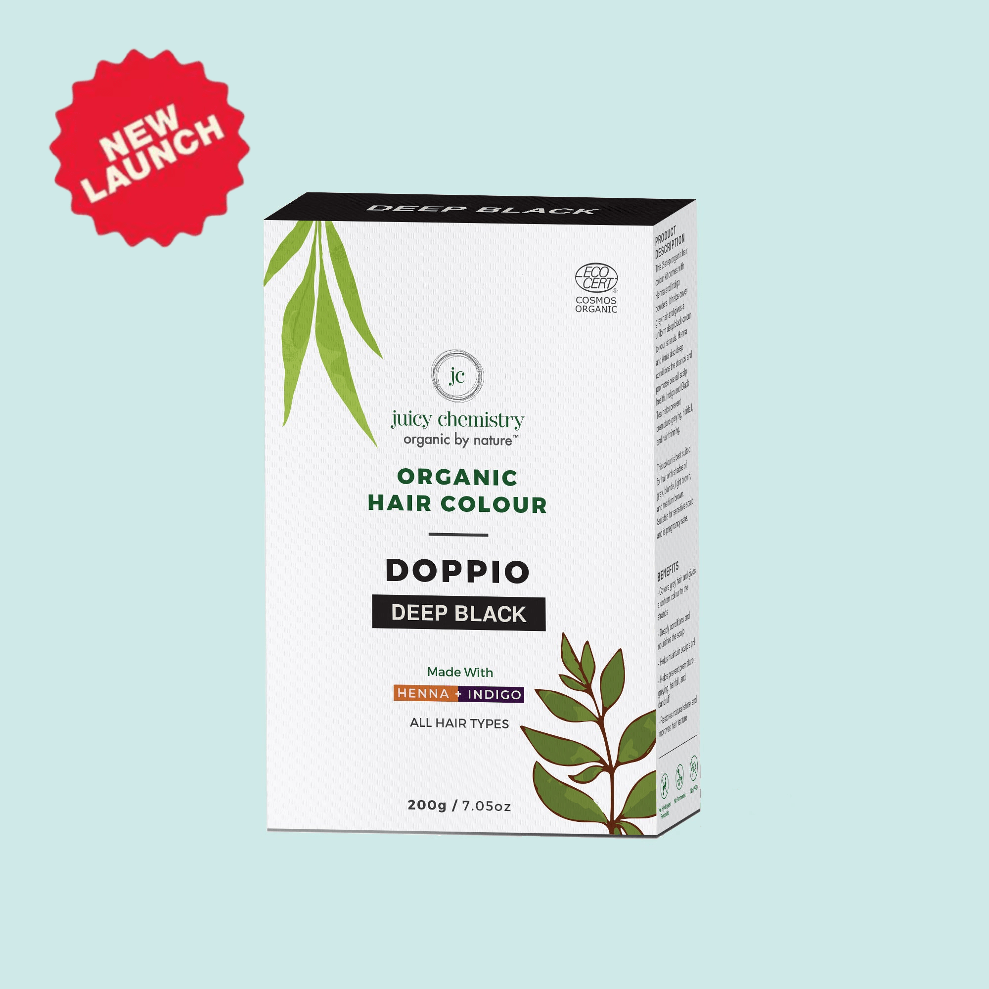 Organic Hair Colour Doppio - Deep Black